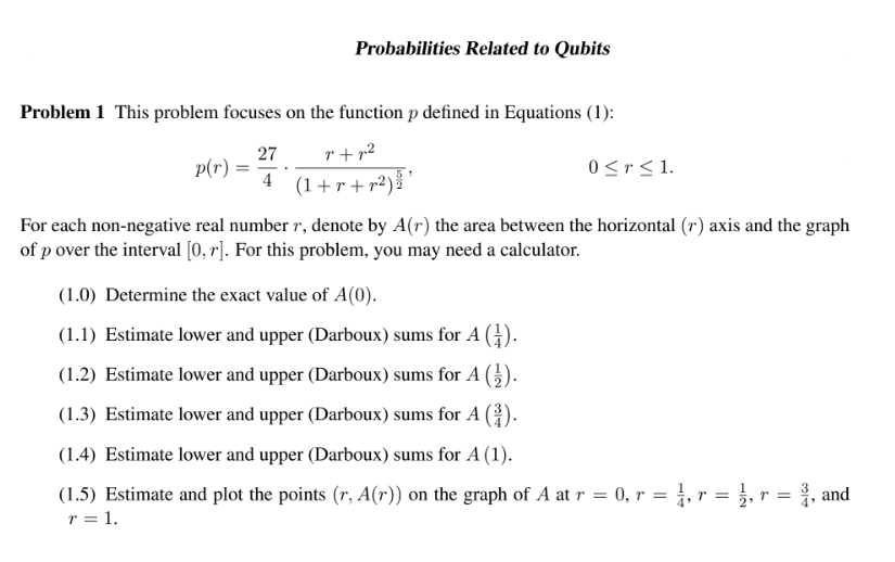 Solved Probabilities Related to Qubits r + p2 Problem 1 This | Chegg.com
