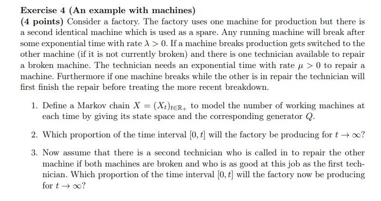 Exercise 4 (An example with machines) (4 points) | Chegg.com