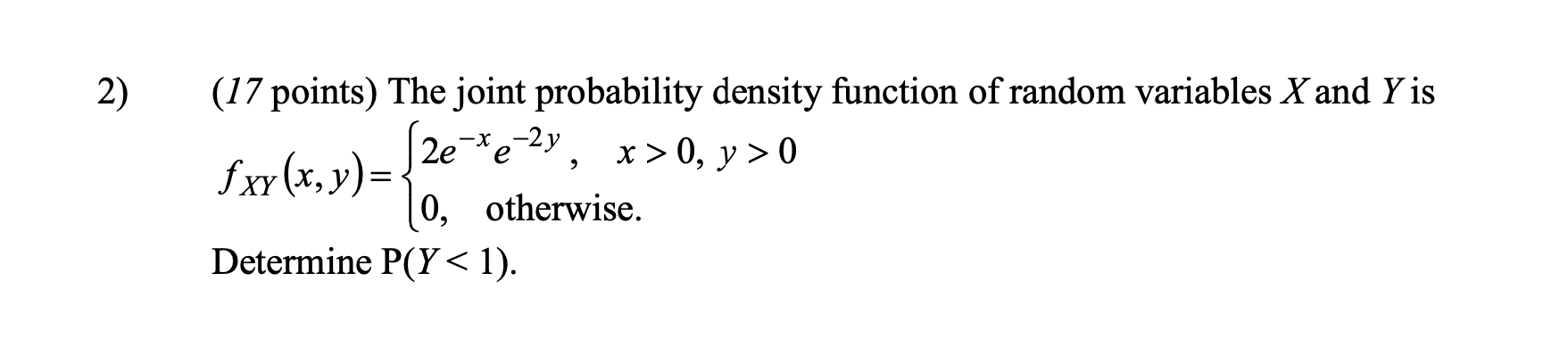 [Solved]: (17 points) The joint probability density functio