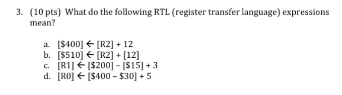 Solved What do the following RTL (register transfer | Chegg.com