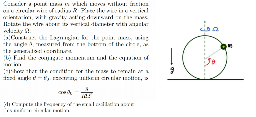 Solved عين Consider a point mass m which moves without | Chegg.com