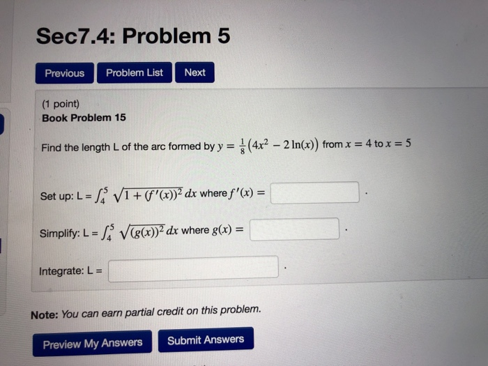 Solved Sec7.4: Problem 5 Previous Problem List Next (1 | Chegg.com