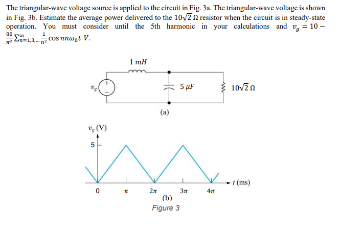 Solved The triangular-wave voltage source is applied to the | Chegg.com