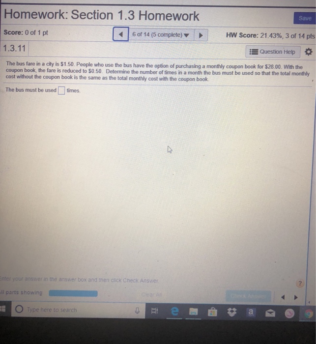 Solved Homework: Score: 0 of 1 pt 1.3.11 Section 1.3 | Chegg.com