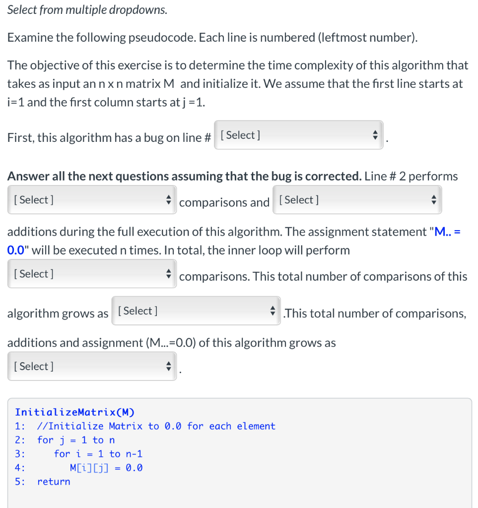 Solved Select from multiple dropdowns. Examine the following | Chegg.com Solved Select from multiple dropdowns. Examine the following | Chegg.com