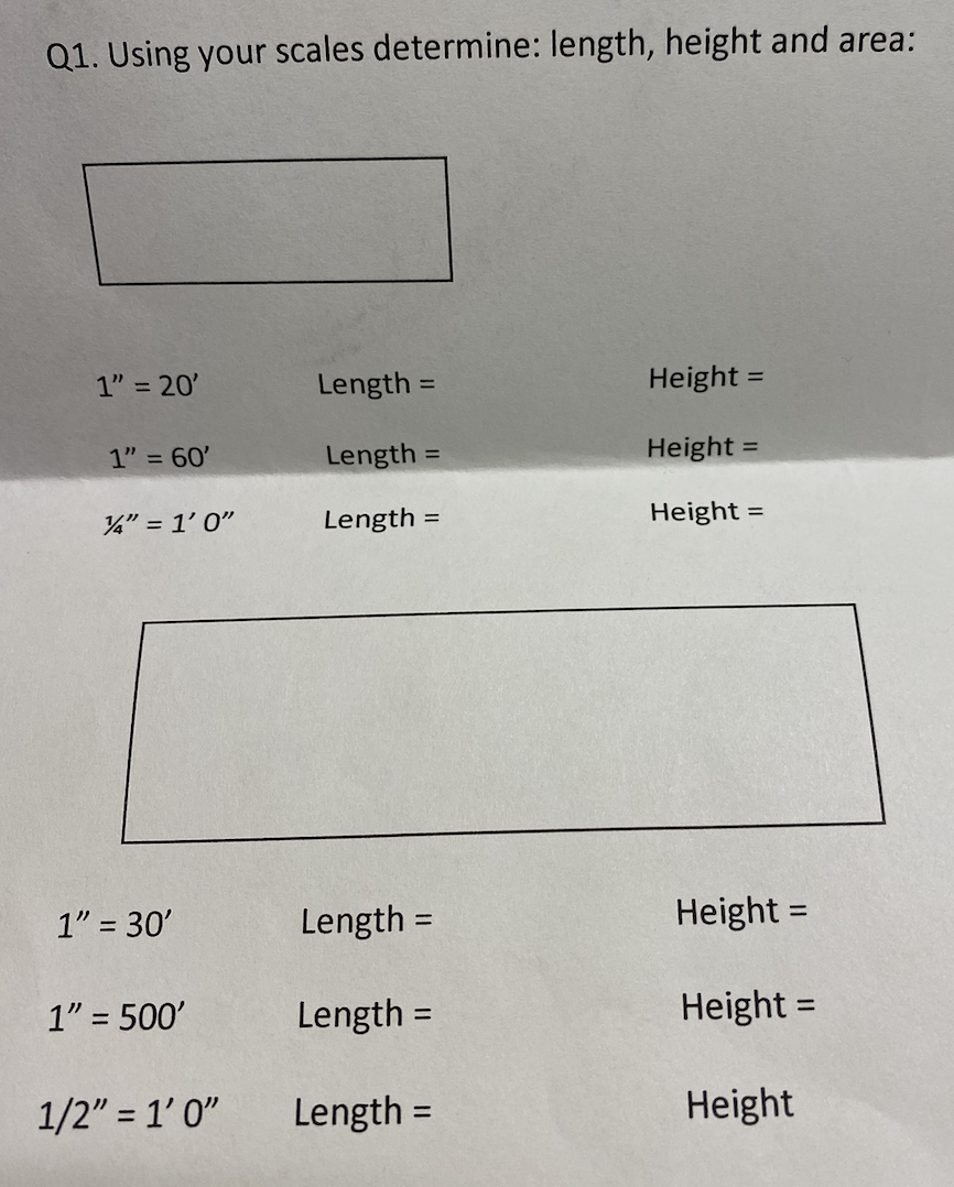 Solved Q1. Using your scales determine: length, height and | Chegg.com