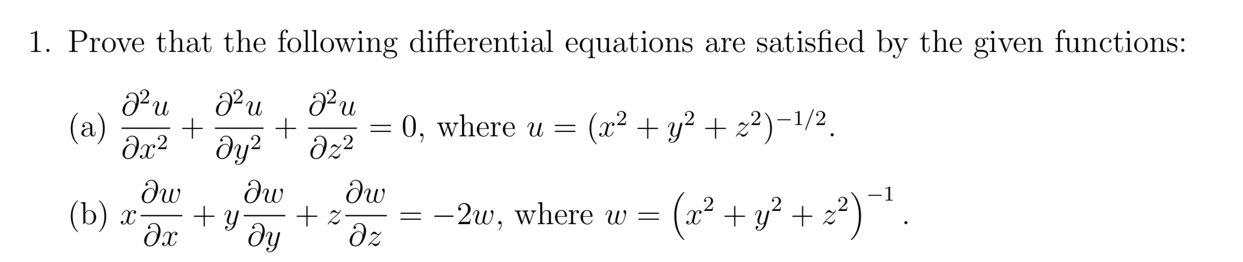 Solved 1. Prove that the following differential equations | Chegg.com