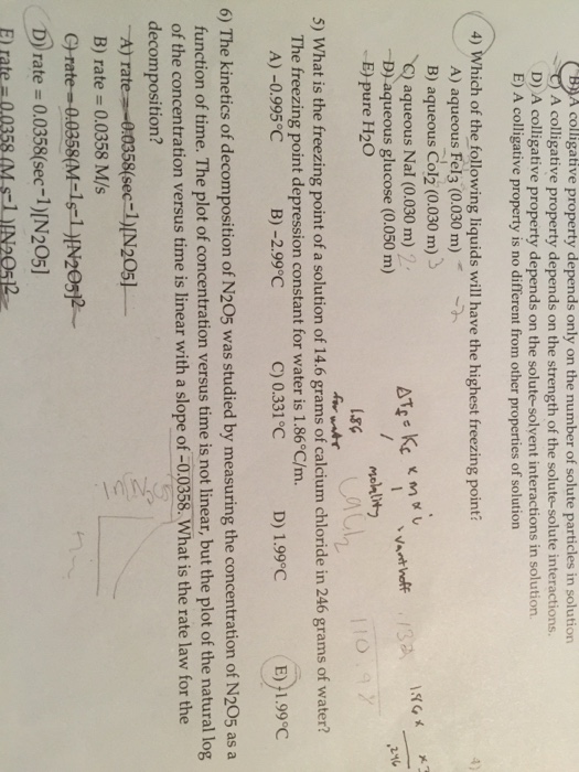 Solved Which of the following liquids will have the highest | Chegg.com