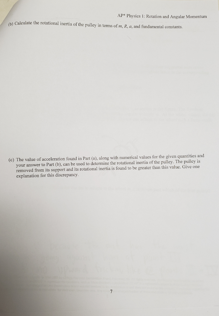Solved AP* Physics 1: Rotation and Angular Momenturm | Chegg.com