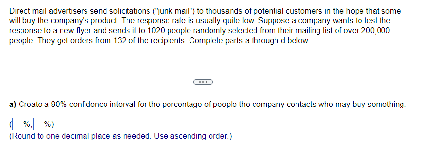 Solved Direct mail advertisers send solicitations ("junk | Chegg.com