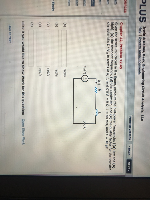 Solved Irwin & Nelms, Basic Engineering Circult Analysis, | Chegg.com Solved Irwin & Nelms, Basic Engineering Circult Analysis, | Chegg.com
