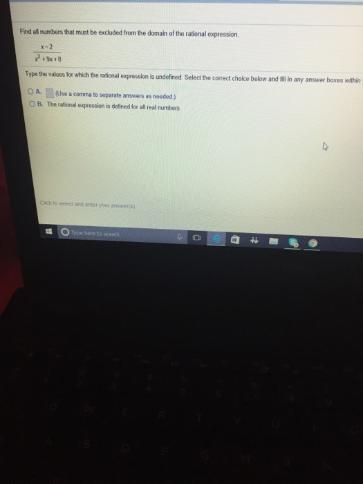 Solved Find all numbers that must be excluded from the | Chegg.com