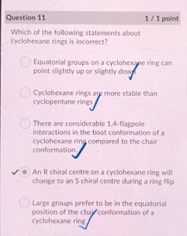 Solved 1/1 point Question 11 Which of the following | Chegg.com