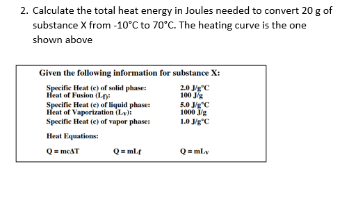 Solved 2. Calculate the total heat energy in Joules needed | Chegg.com