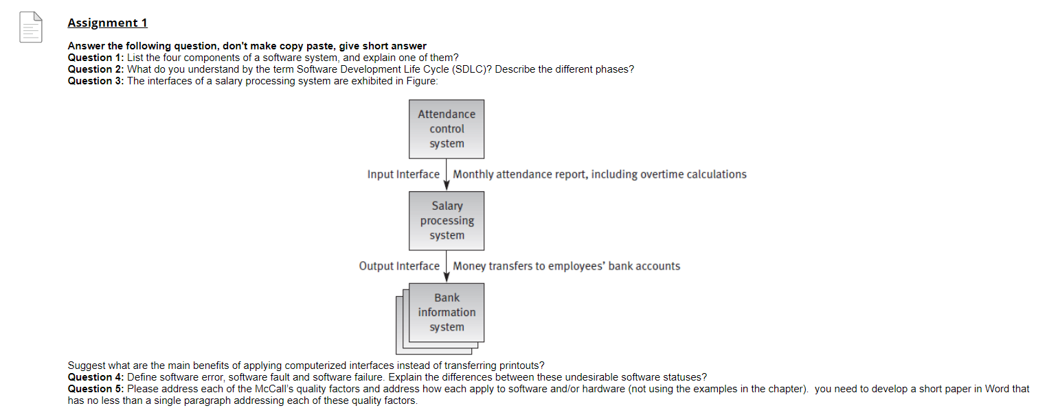 Solved Answer the following question, don't make copy paste, | Chegg.com