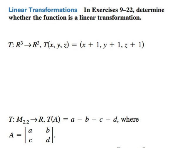 Solved Linear Transformations In Exercises 9 22 Determine