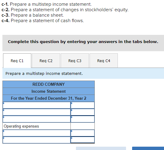 Solved c-1. Prepare a multistep income statement. c-2. | Chegg.com