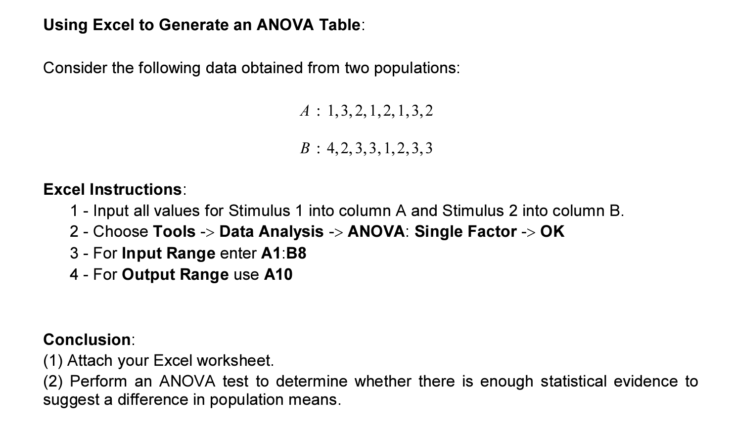 Solved Consider the following data obtained from two | Chegg.com