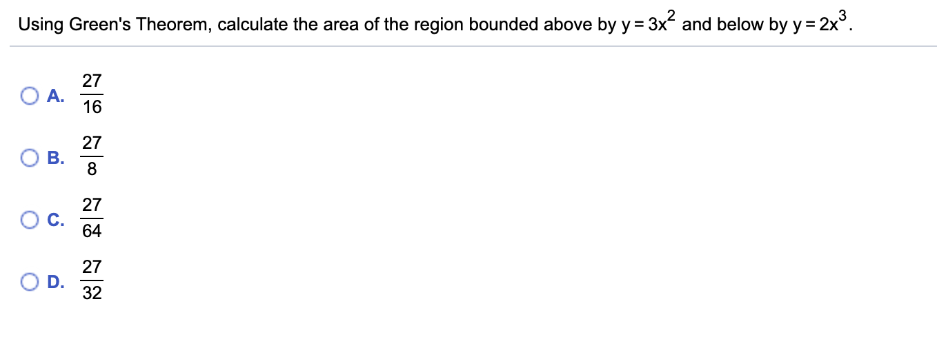 Solved Using Green's Theorem, calculate the area of the | Chegg.com