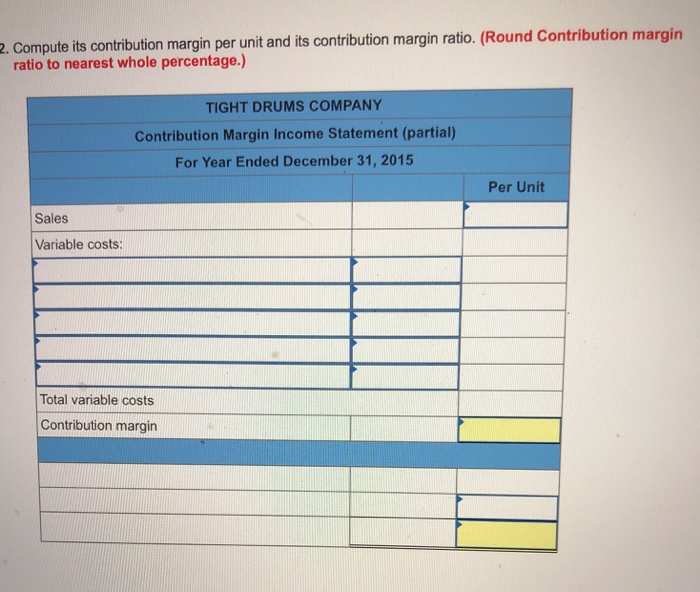 Solved Problem 18-1A Contribution margin income statement | Chegg.com