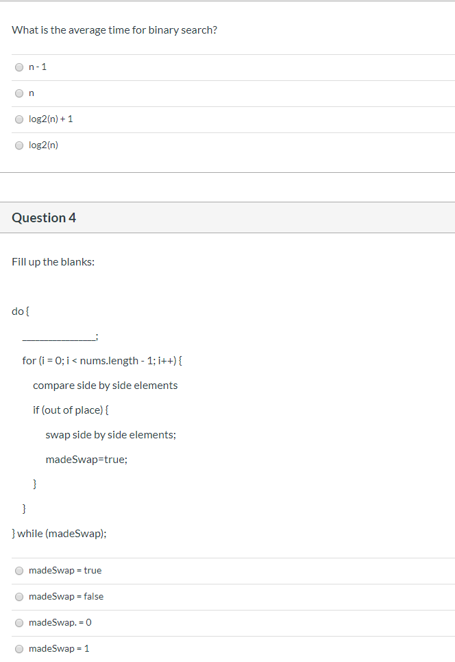 Solved Question 1 Which search does work with unsorted data? | Chegg.com