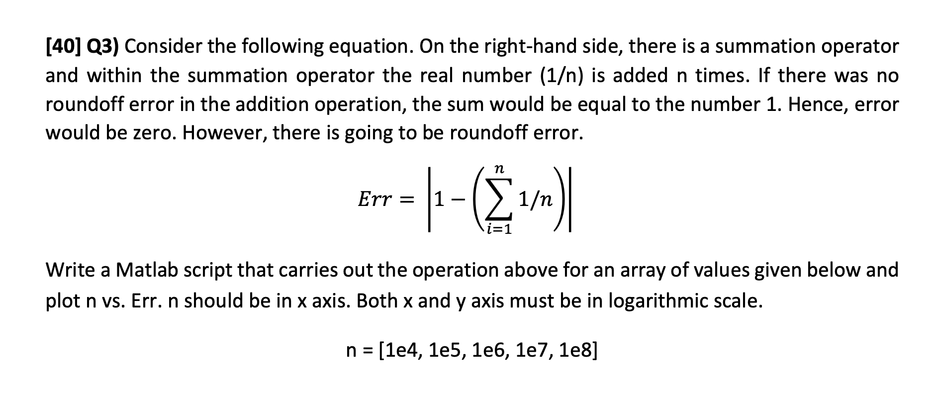 Solved [40] Q3) Consider the following equation. On the | Chegg.com