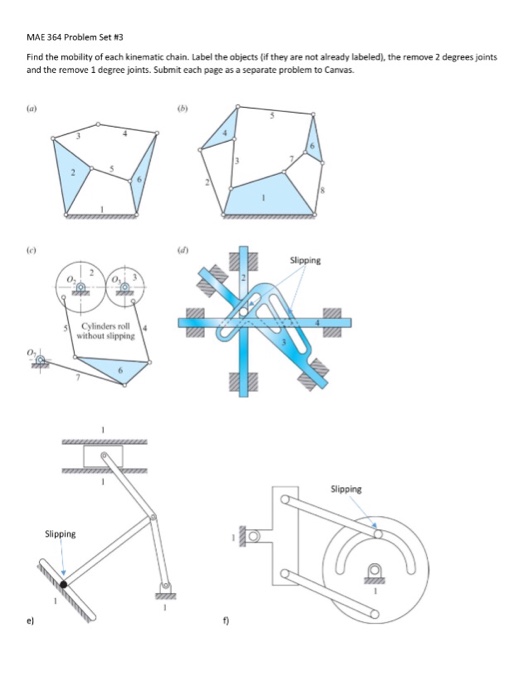 Solved Find the mobility of each kinematic chain. Label the | Chegg.com