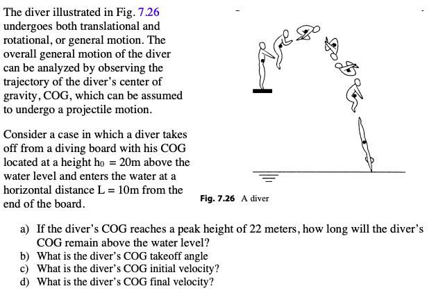 Solved The diver illustrated in Fig. 7.26 undergoes both | Chegg.com