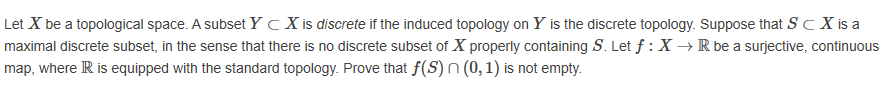 Solved Let X be a topological space. A subset Y CX is | Chegg.com