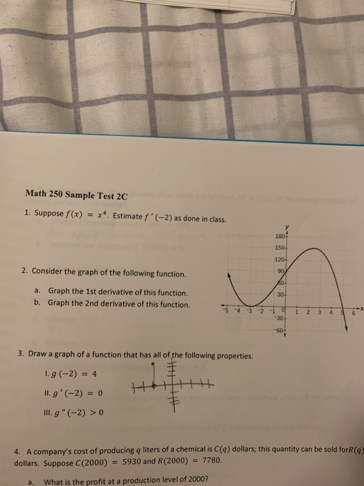 Solved Math 250 Sample Test 2C 1. Suppose f(x)-x*. Estimate | Chegg.com