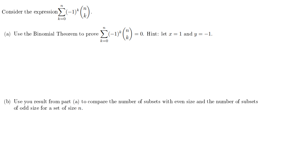 Solved Consider the expression Consider the expresion (-1* | Chegg.com
