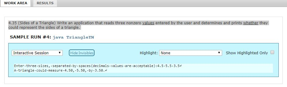 Solved 4.35 (Sides of a Triangle) Write an application that | Chegg.com