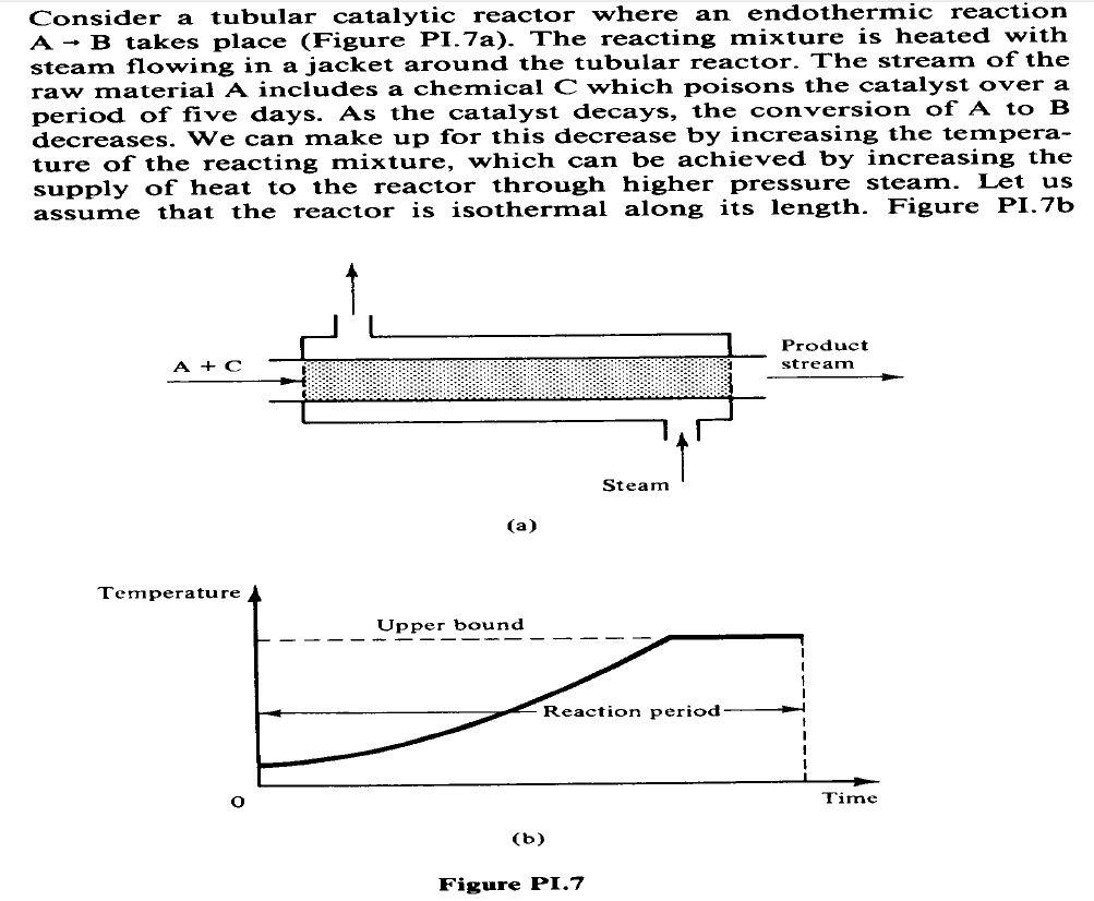 Solved Consider a tubular catalytic reactor where an | Chegg.com