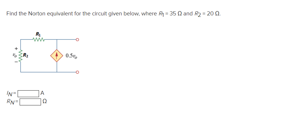 Solved Find the Norton equivalent for the circuit given | Chegg.com