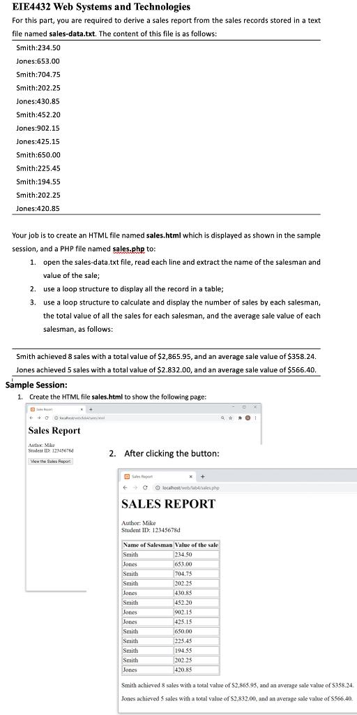 EIE4432 Web Systems and Technologies For this part, | Chegg.com