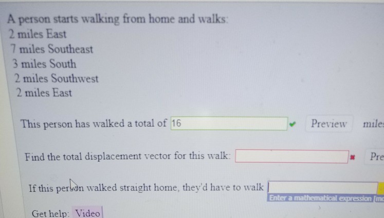 Solved person starts walking from home and walks 2 miles | Chegg.com