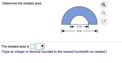 Solved Determine the shaded area. 2 in. 4 in. The shaded | Chegg.com