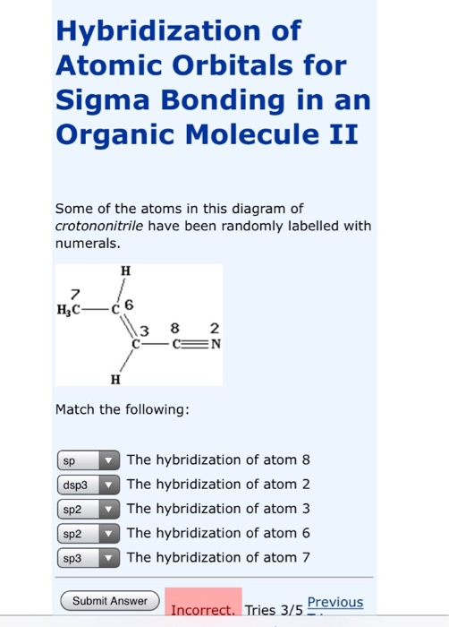 Solved Hybridization of Atomic Orbitals for Sigma Bonding in | Chegg.com