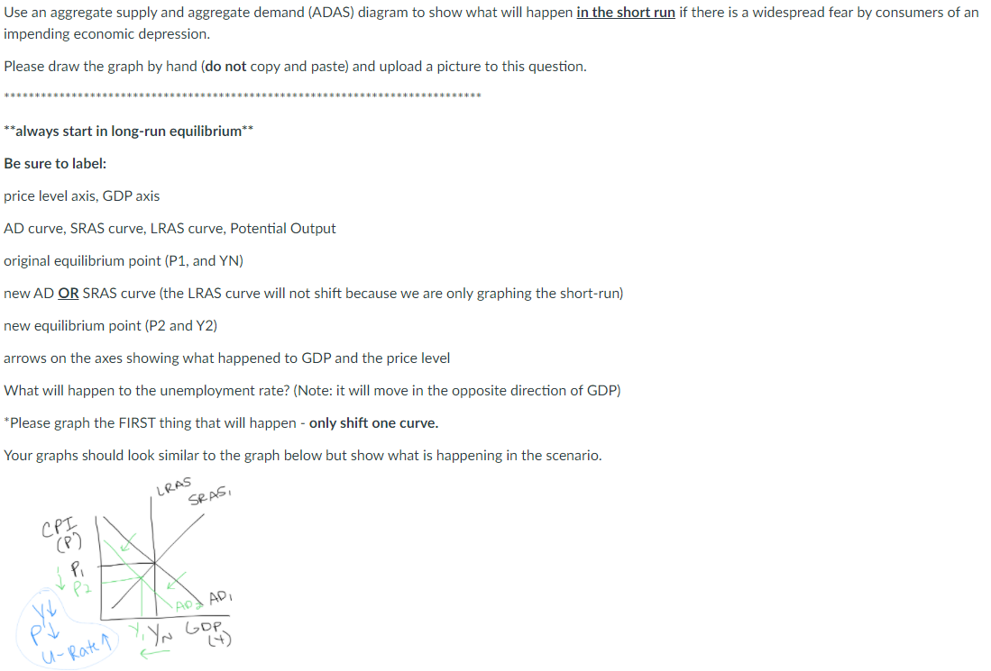 Solved Use an aggregate supply and aggregate demand (ADAS) | Chegg.com