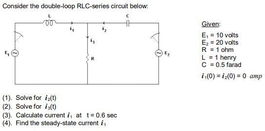 Solved Consider the double-loop RLC-series circuit below: | Chegg.com