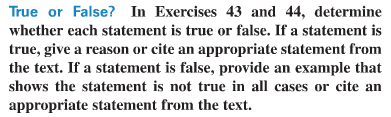 Solved True or False?In Exercises 43 and 44, determine | Chegg.com