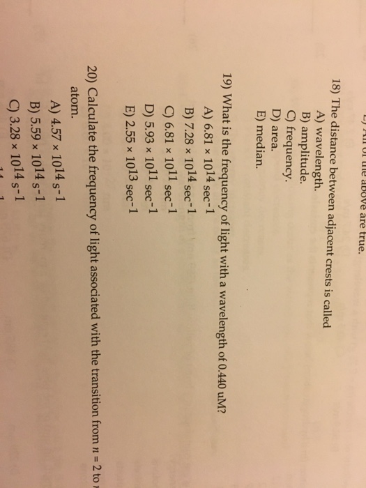 Solved The distance between adjacent crests is called A) | Chegg.com