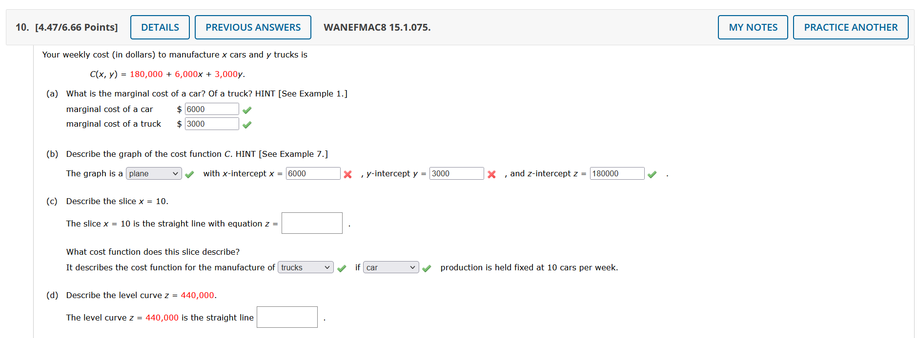 Solved Your weekly cost (in dollars) to manufacture x cars | Chegg.com