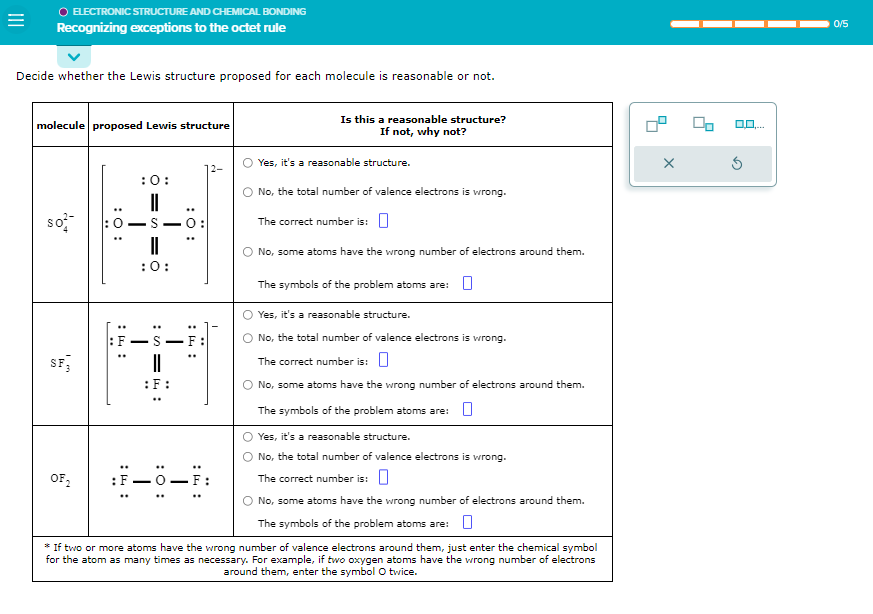 Solved Decide whether the Lewis structure proposed for each | Chegg.com