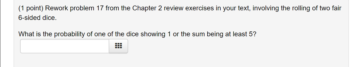 Solved (1 point) Rework problem 5 from the Chapter 2 review | Chegg.com
