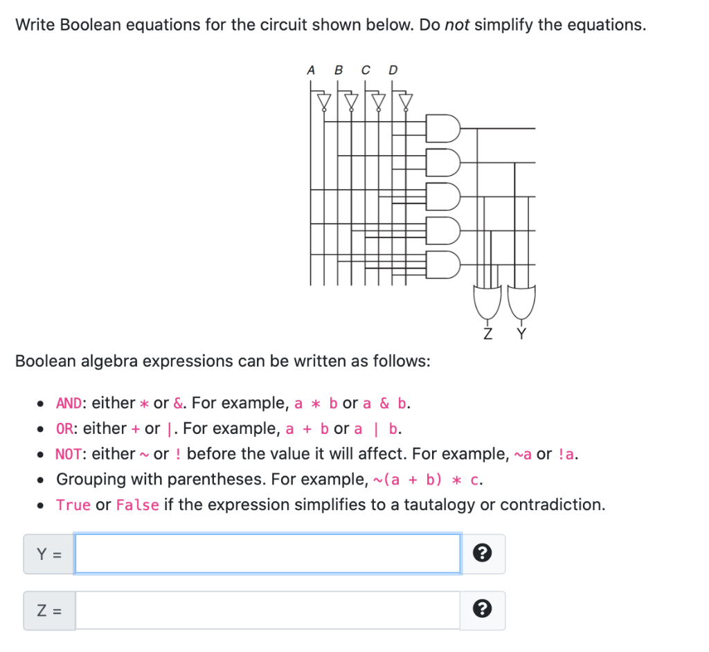 Solved Write Boolean equations for the circuit shown below. | Chegg.com