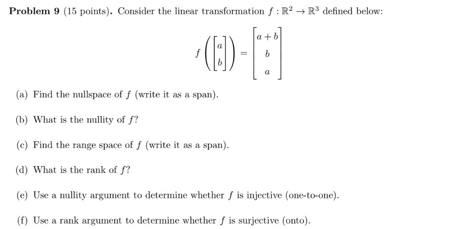 Solved Problem 9 (15 points). Consider the linear | Chegg.com Solved Problem 9 (15 points). Consider the linear | Chegg.com