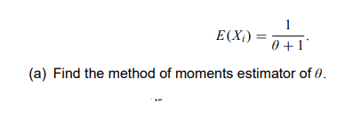 Solved (a) Find the method of moments estimator of θ | Chegg.com