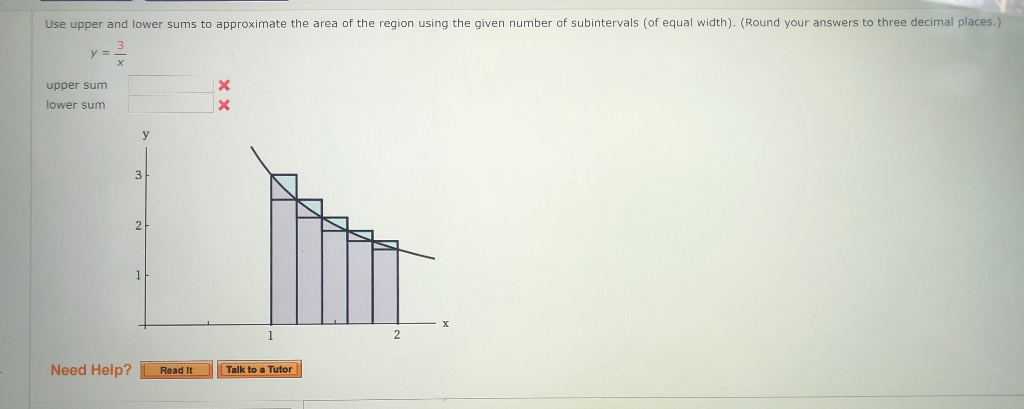 Solved Use upper and lower sums to approximate the area of | Chegg.com