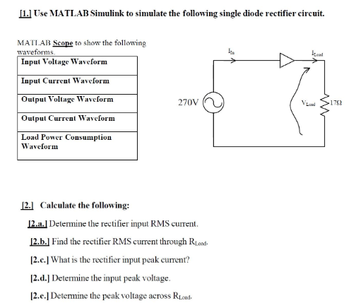 Solved [1.] Use MATLAB Simulink to simulate the following | Chegg.com